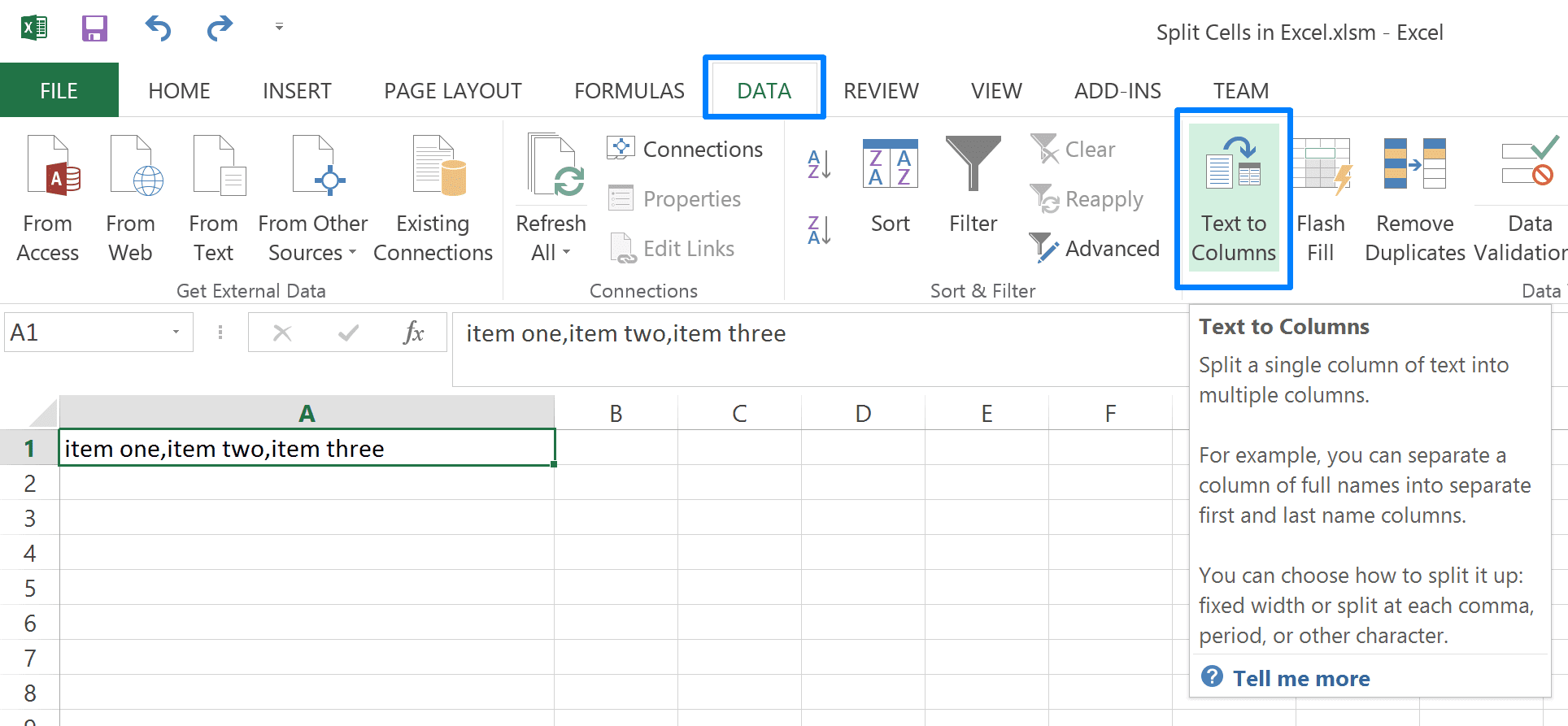 How to Split Cells in Excel | Spreadsheets Made Easy